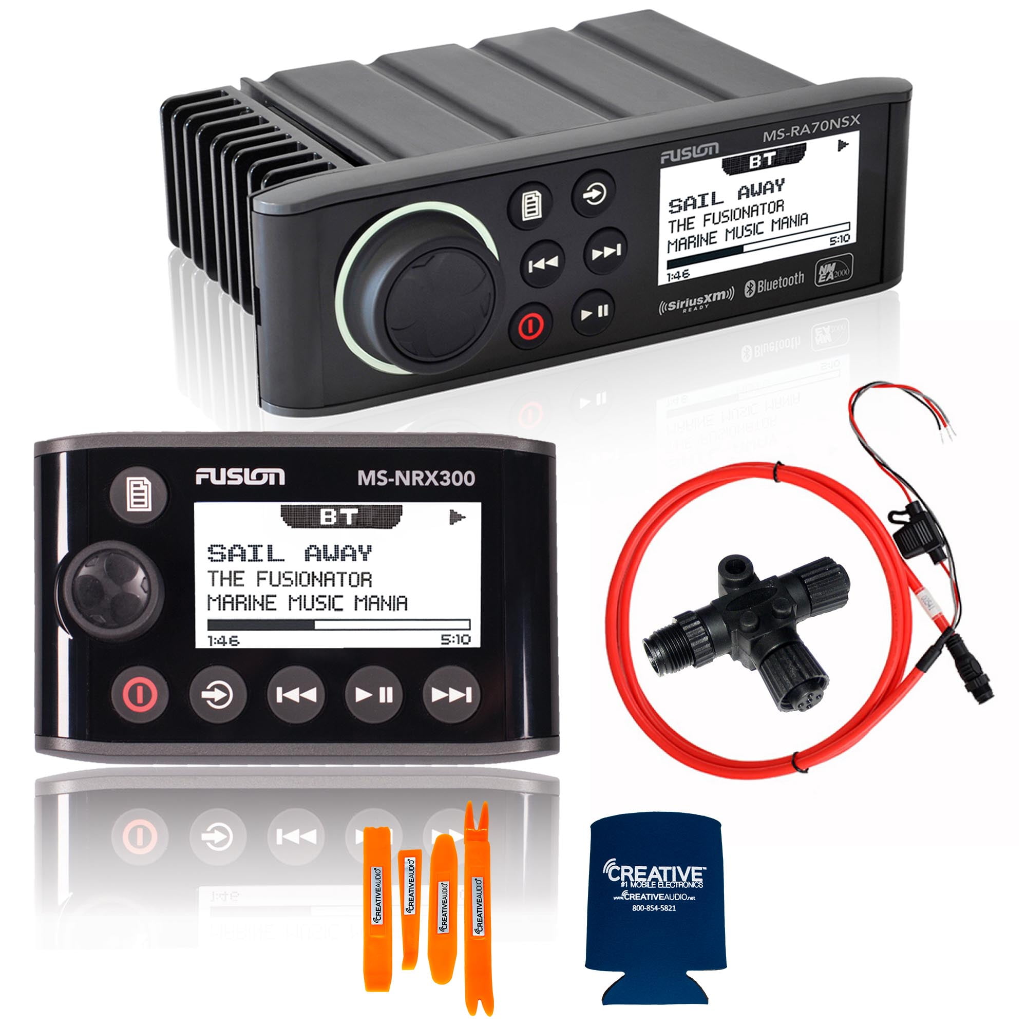 Fusion MS-RA70NSX Marine Entertainment System with MS-NRX300 Wired ...