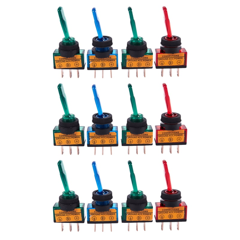 12pc 12v Dc 20a Light Illuminated Toggle Switch Control Car Boat Dash ...