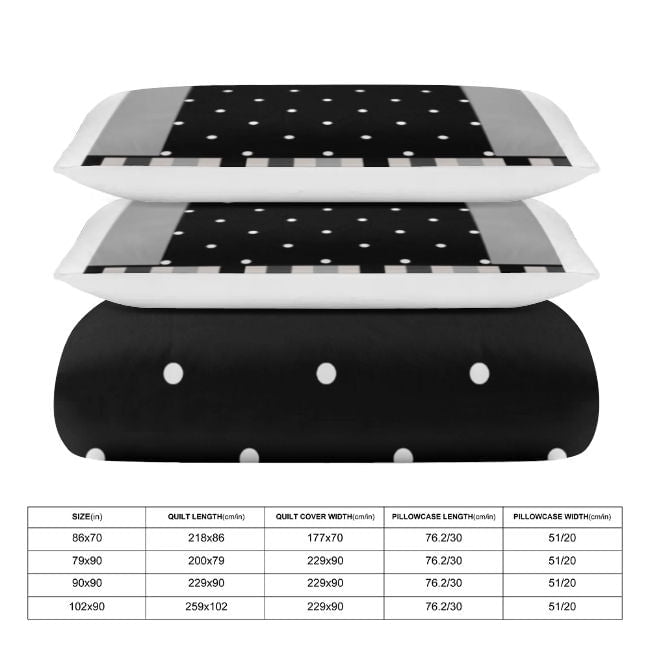 Juego de cama de 3 piezas Polka Dot Stripe (1 funda nórdica + 2 fundas ...