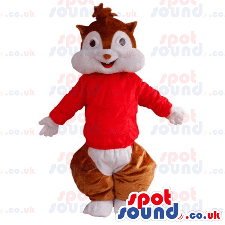 Popular Chipmunk Cartoon Character Plush SPOTSOUND Mascot In Red ...