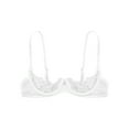 Inlzdz Womens See Through Lace 14 Cup Bra Exposed Breast Underwire Push Up Shelf Bra White M