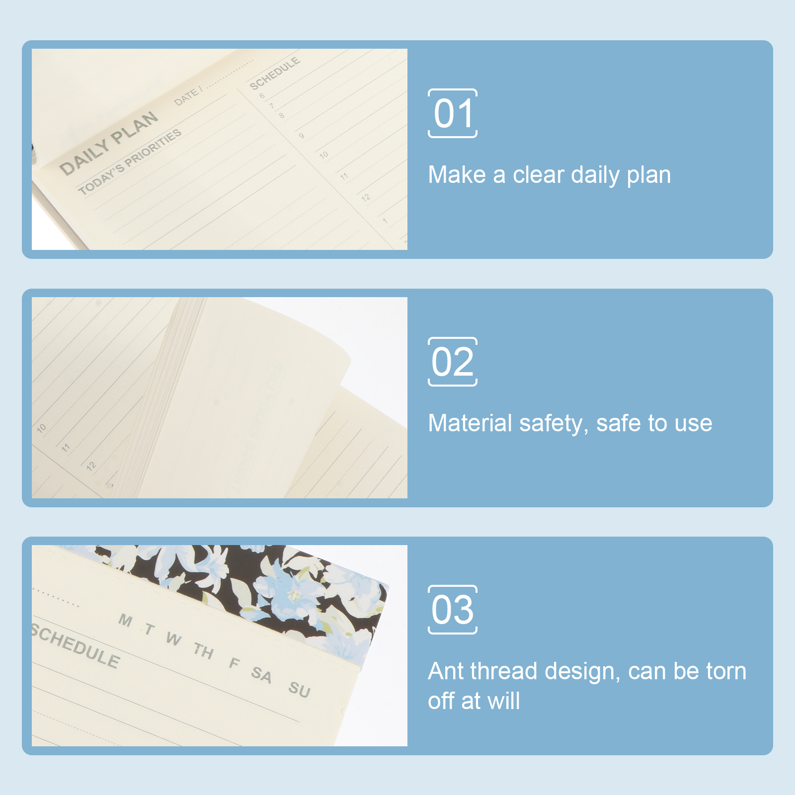 Buy Daily Plan Writing Notepad Memo Notebook for Students Schedule ...