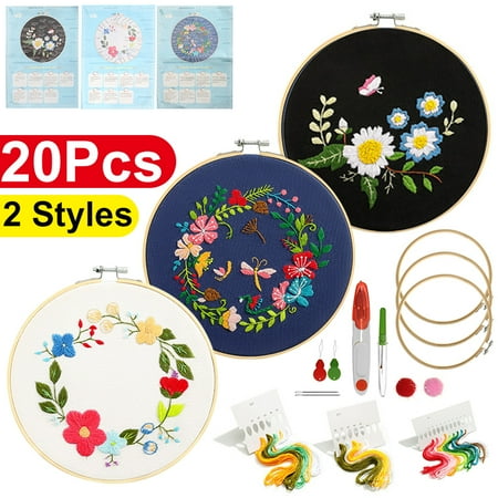 20pcs Embroidery Starter Kit Embroidery Starter Kit Embroidery Cloth ...
