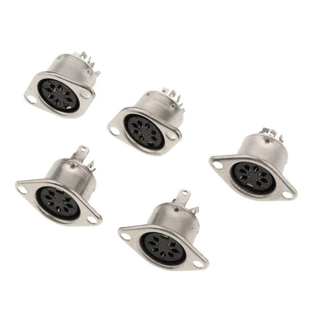 5 Pack DIN 3 4 5 6 7 8 Pin Female Plug & Handle Socket DIN Audio Wire 7 ...