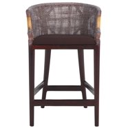 Amisco Ramon 30 In. Swivel Bar Stool - Beige & Brown Woven Polyester ...
