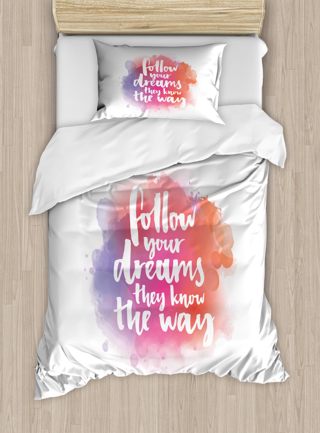 Motivational Duvet Cover Set Twin Size, Quote About Finding Your Way in ...