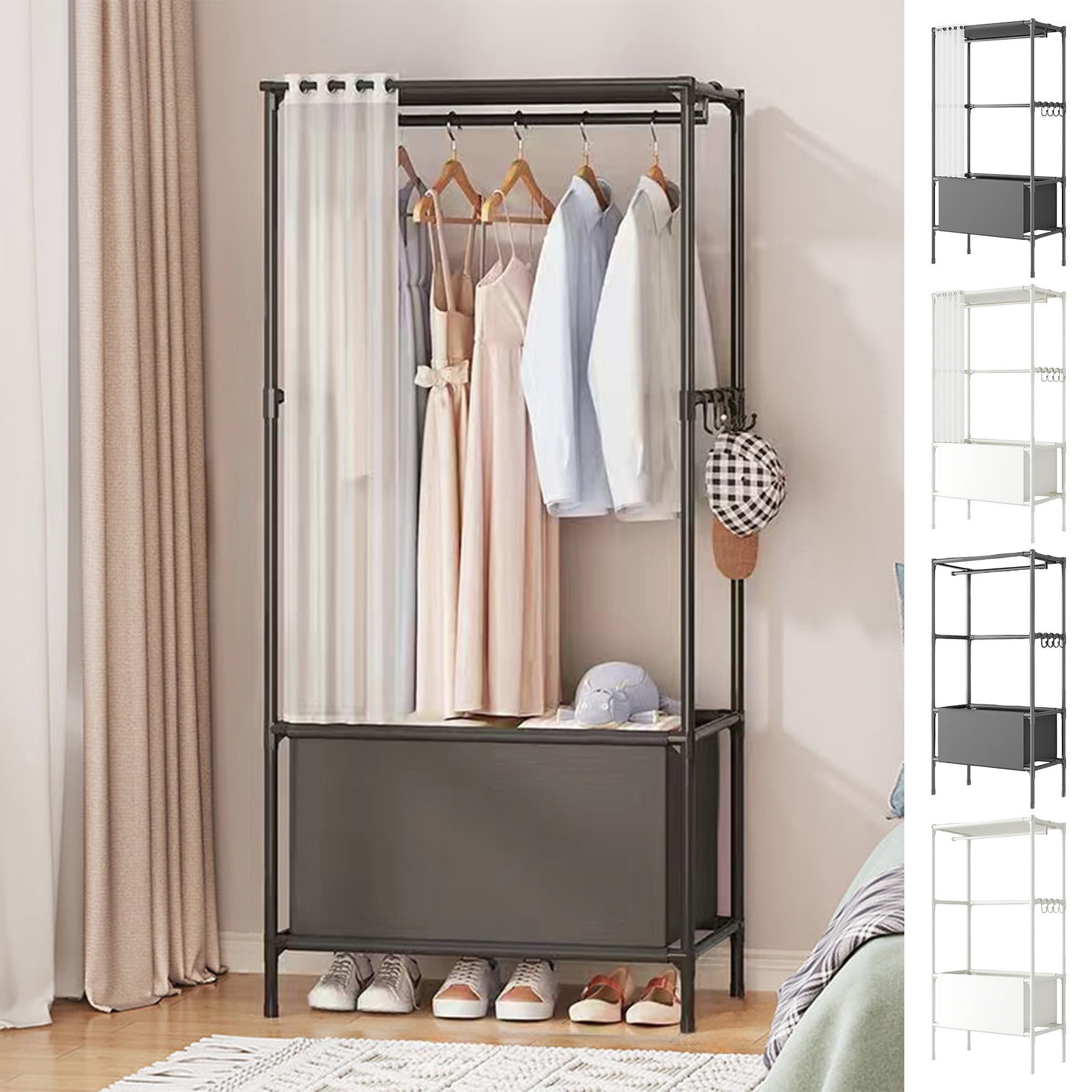 CQCYD Placard Portable à Moins de 5$, Garde-Robe Autoportante avec ...