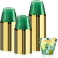 AHGLOP-100 Pack 9 oz Green Plastic Cups, Clear Disposable Cups with ...