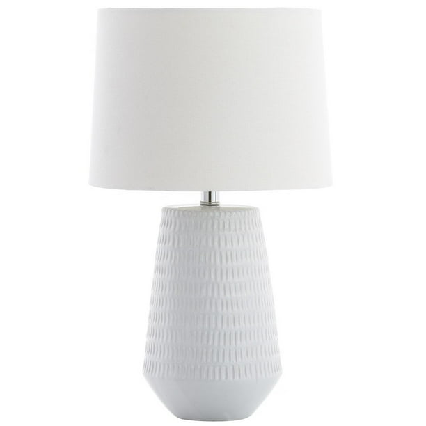SAFAVIEH Stark 18 in. H Solid Glam Table Lamp with USB Port, White ...