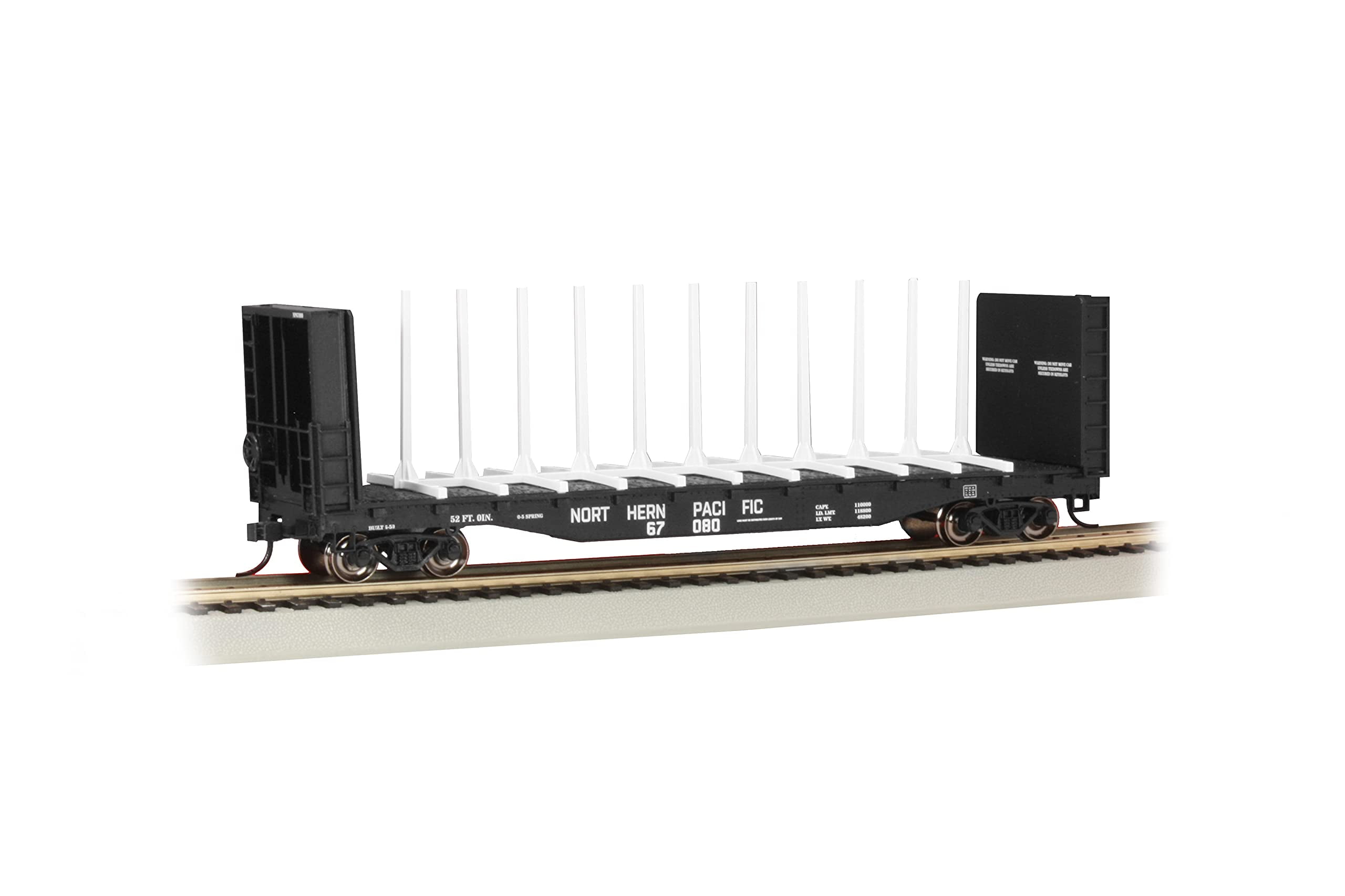 Bachmann 12904 HO Scale 52' Centerbeam Bulkhead Flatcar - Ready to Run ...