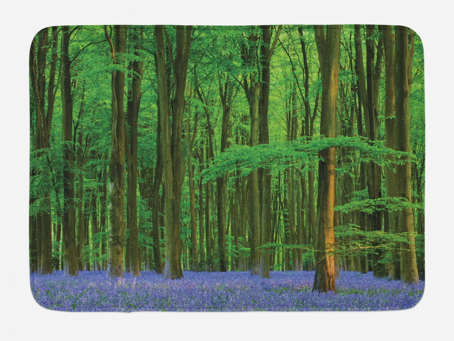 Woodland Bath Mat, Spring Sunshine in a Bluebell Wood Summer Dream ...