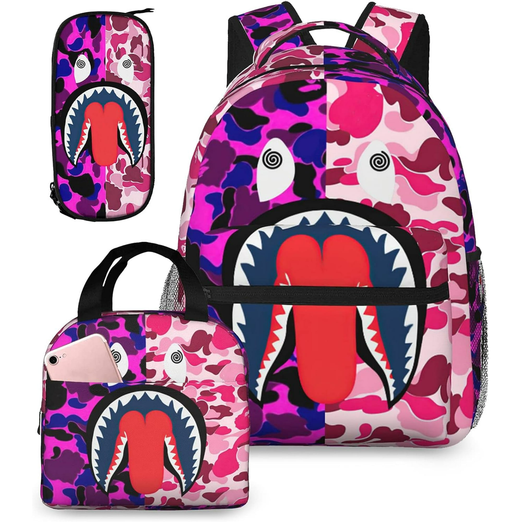 Click here for Rsgghdfhrndooeirlg 3 Pcs Backpack Shark Teeth Camo... prices