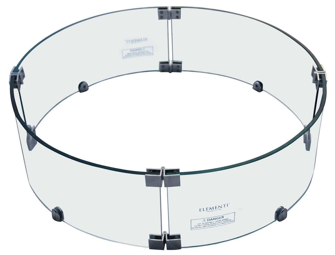 Elementi Outdoor Metropolis Fire Pit Table Tempered Glass Wind Screen ...