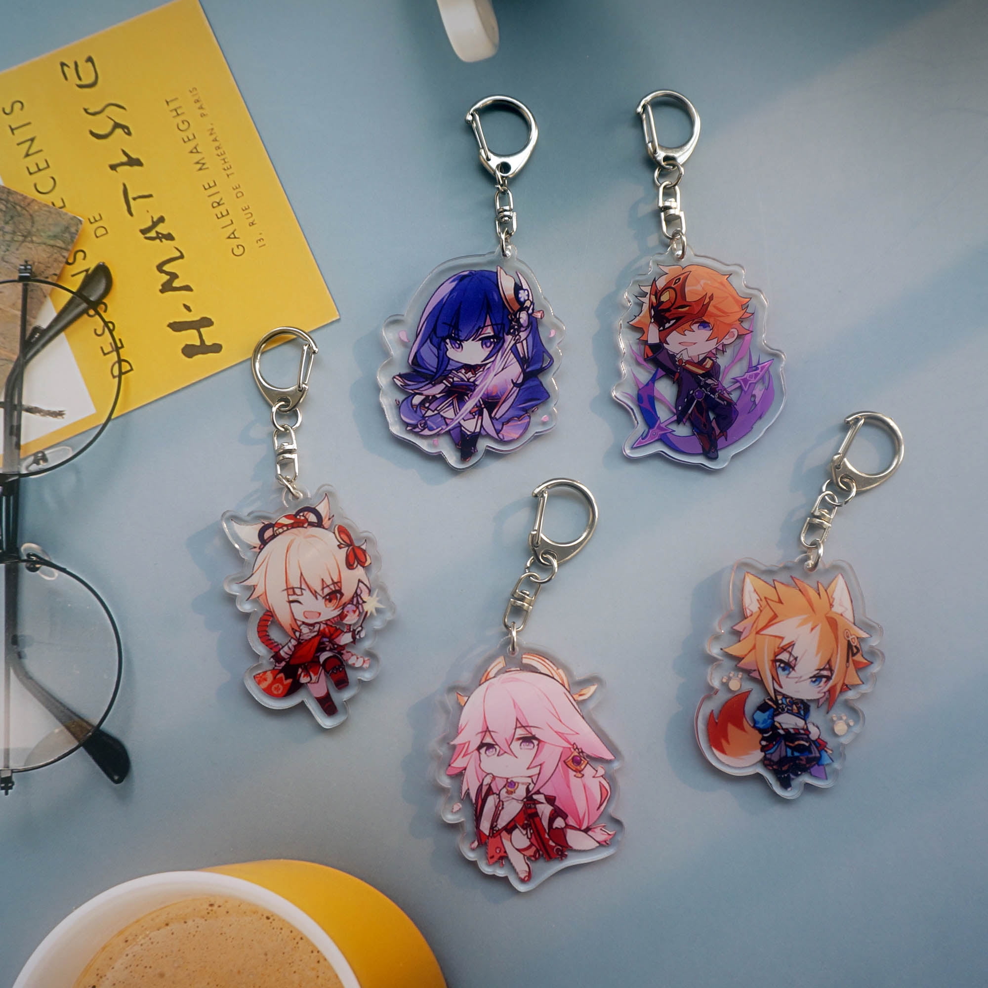 Buy 5PCS Cute Anime Game Genshin Impact Childe Raiden Shogun Gorou ...