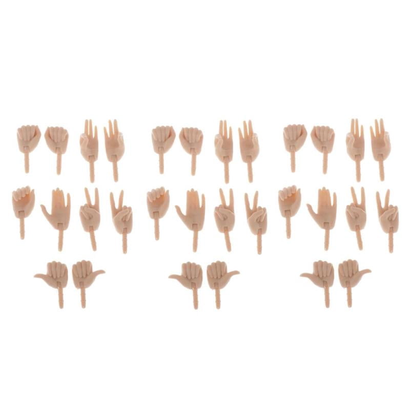 15 Pairs Movable Hands For 1/6 Doll Custom Body Parts Accessory ...