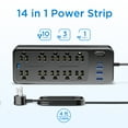 LarmTek 10 Outlets Power Strip 4ft Cord ,Surge Protector,with 4 USB ...