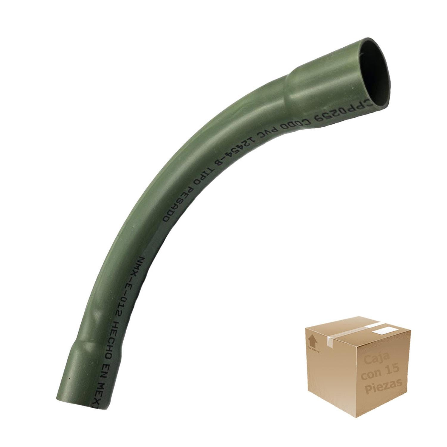 Codo Curvo 90° Conduit Argos 15 Pzs PVC Pesado 1 1/2 pulgadas Verde ...