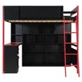 Newest Full Gaming Loft Bed with Desk and 7-Color Light, Wood Frame for ...
