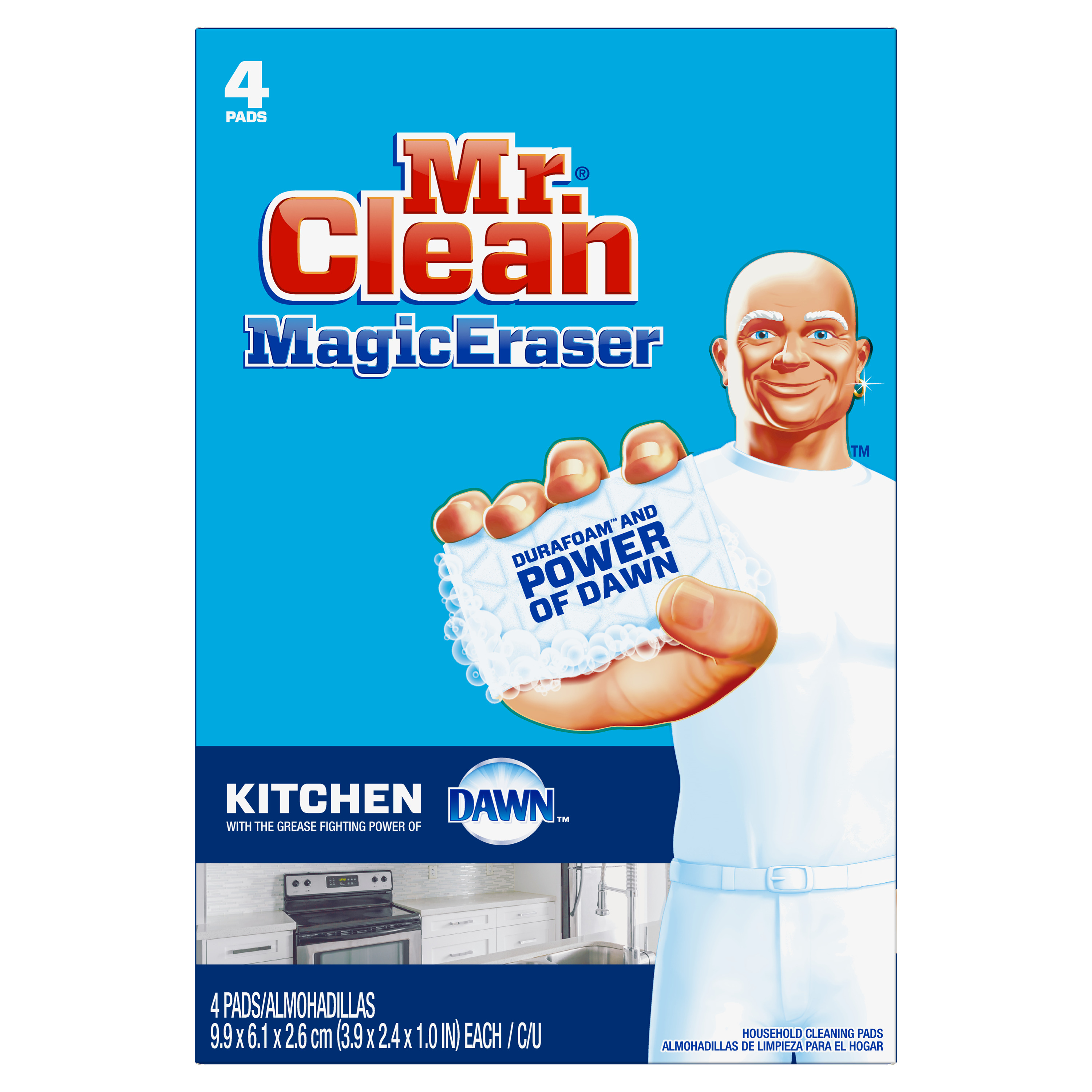 Mr Clean Magic Eraser Kitchen Cleaning Pads With Durafoam 4 Count