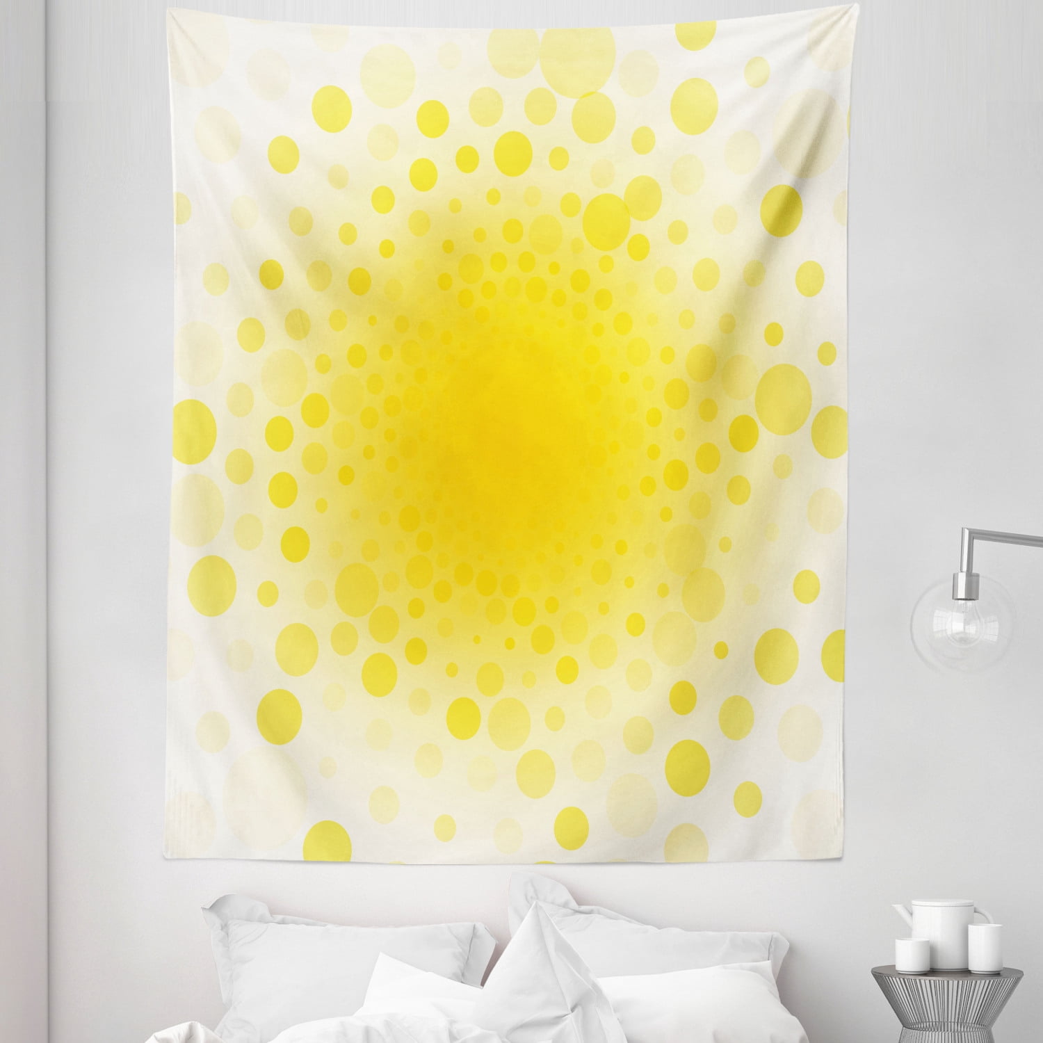 Yellow Tapestry, Abstract Small Circular Dots Patterns and Forms ...
