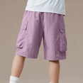 Ceisia Kids Cargo Shorts Elastic Waist Multi Pocket with Logo Print for ...