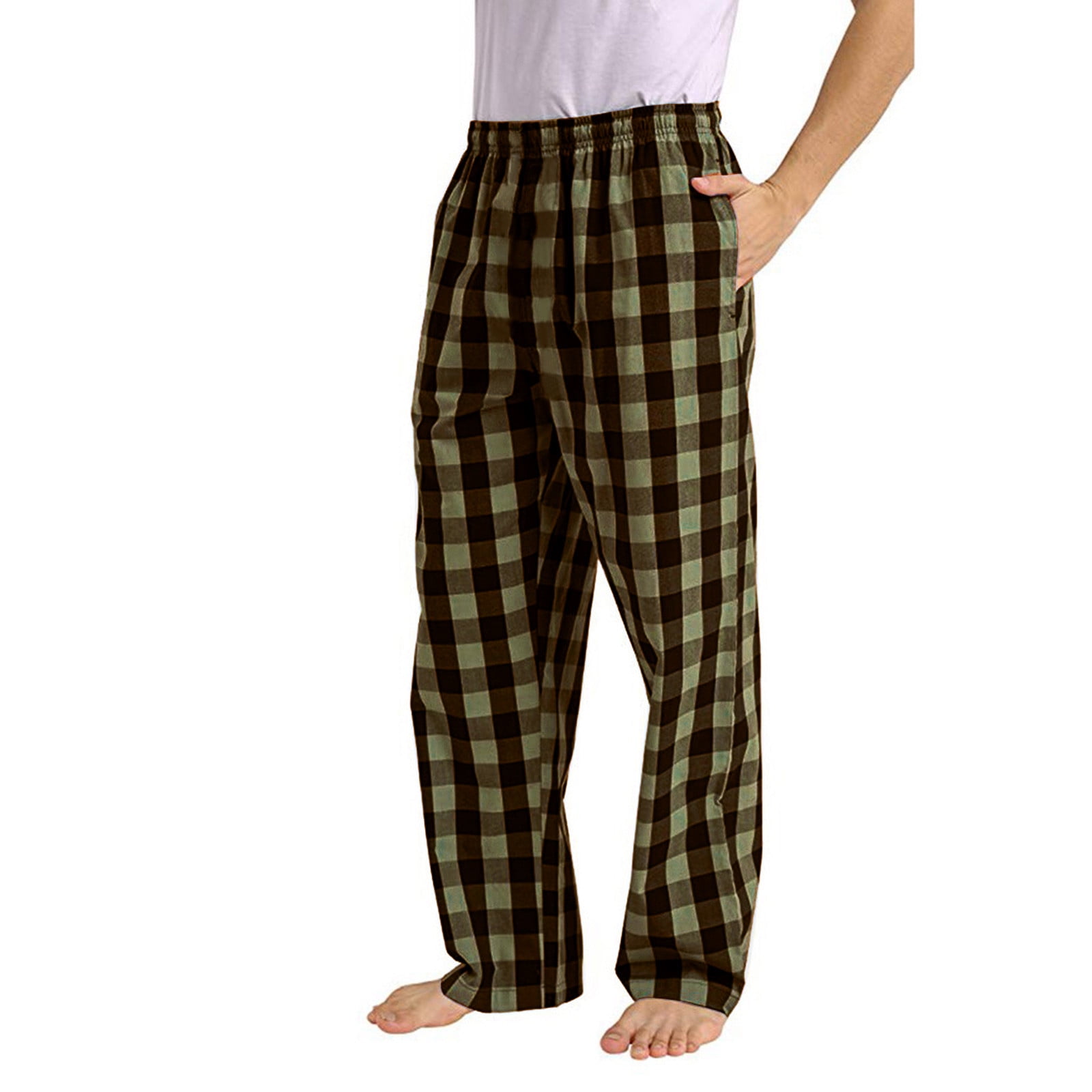 Click here for Jiuke Mens Plaid Pajama Pants High Waisted Cozy Lo... prices