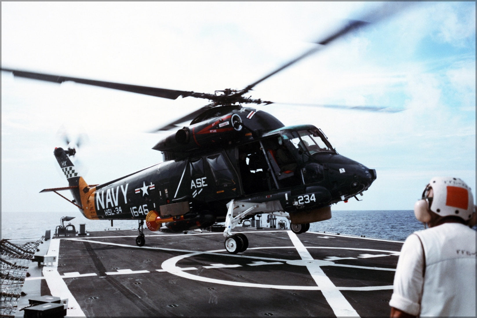 24"x36" Gallery Poster, Navy Kaman SH-2F Seasprite Helicopter (HSL-34 ...