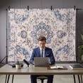 10x8ft Photo Backdrop, Vintage Blue Boho Soft Polyester Backdrop ...