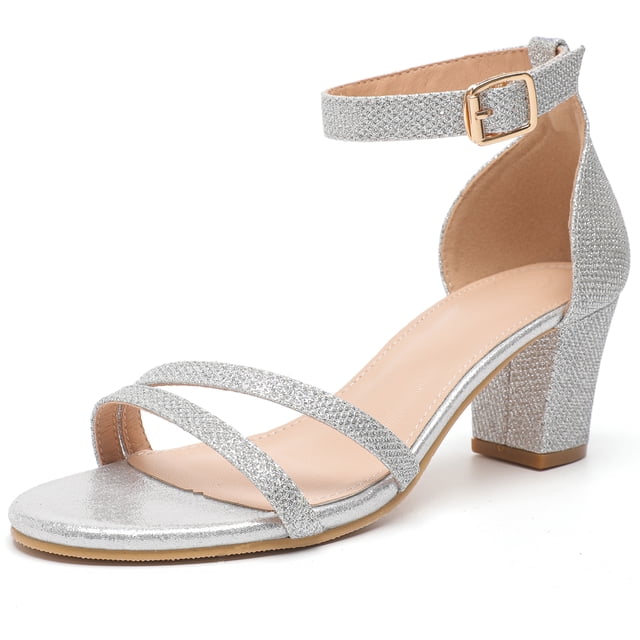 DADAWEN Womens Chunky Heel Sandals Dressy Heel Shoe Open Toe Ankle ...