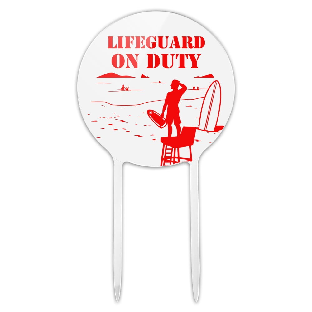 Acrylic Lifeguard On Duty Cake Topper Party Decoration for Wedding ...