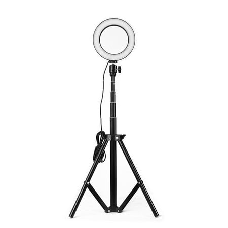 DC5V 5W LED Light Round Selfie Camera Lamp with Telescopic Tripod USB ...