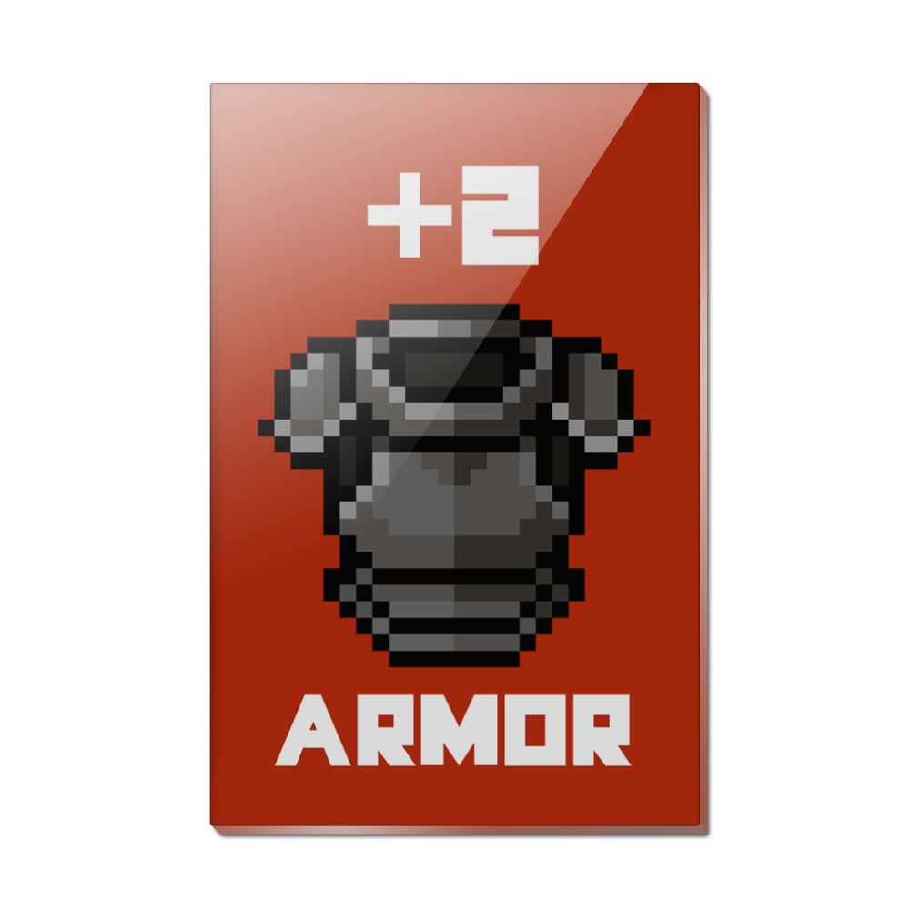 8-Bit Pixel Retro Plus Two Armor Gamer Game Rectangle Acrylic Fridge ...