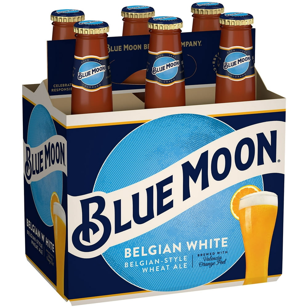 Blue Moon Belgian White Wheat Craft Beer, 6 Pack, 12 fl oz Bottles ...
