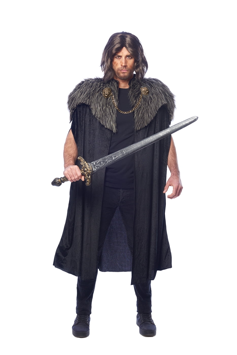 Medieval Unisex Adult Barbarian Hunter Halloween Costume Full Cape ...