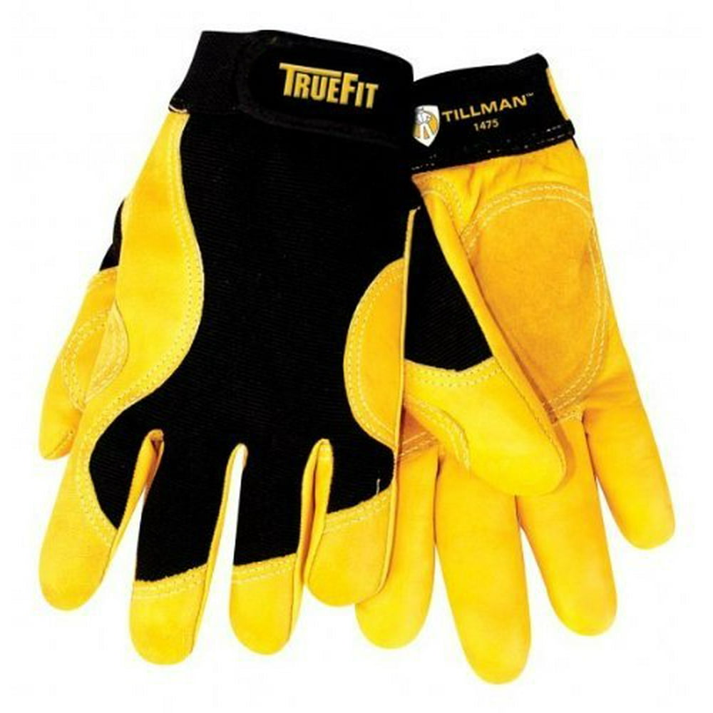 Tillman 1475XL TrueFit Mechanics Gloves XL Black Gold - Walmart.com ...