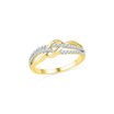10kt Yellow Gold Womens Round Diamond Crossover Band Ring 1/5 Cttw ...