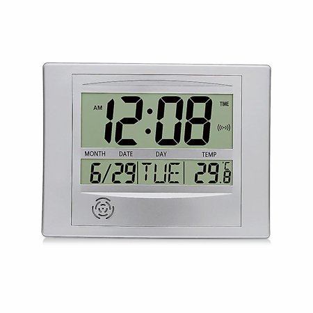 Xizioo Digital Wall Clocks Atomic Desk Alarm Large Display Battery ...
