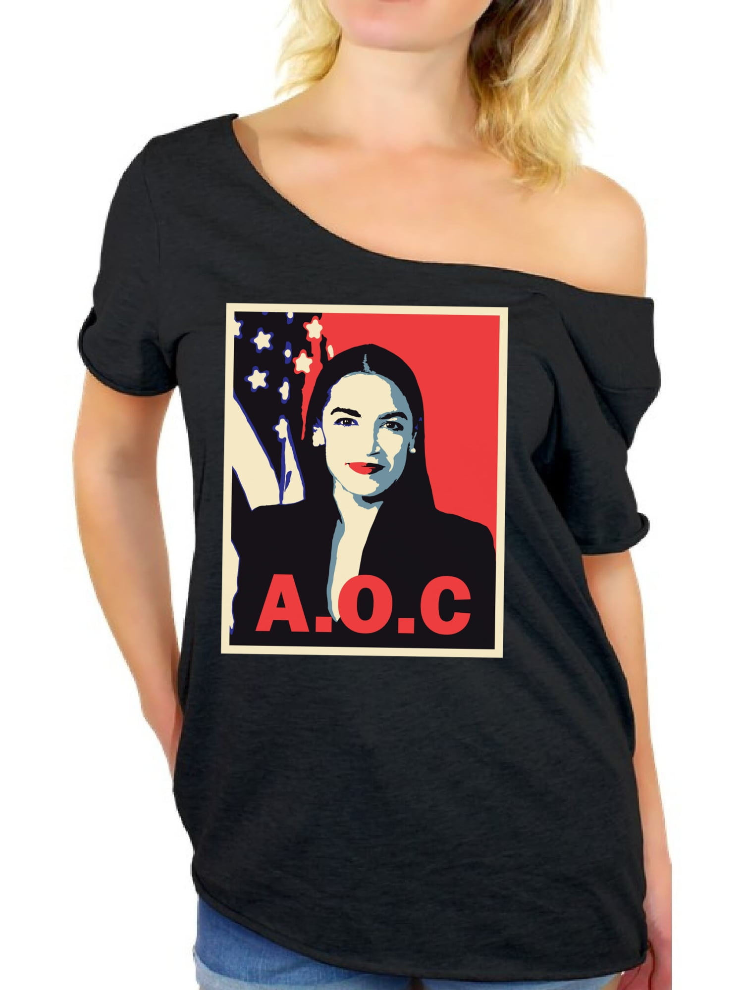 Awkward Styles AOC Off Shoulder Shirt Ocasio Ladies Shirt Alexandria ...