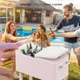 VINGLI 80 Quart Outdoor Metal Rolling Cart, Portable Poolside Beer ...