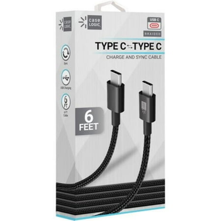 Bytech CLCPCA123BK 6 ft. USB C to USB C Braided Fabric Charge Cable ...