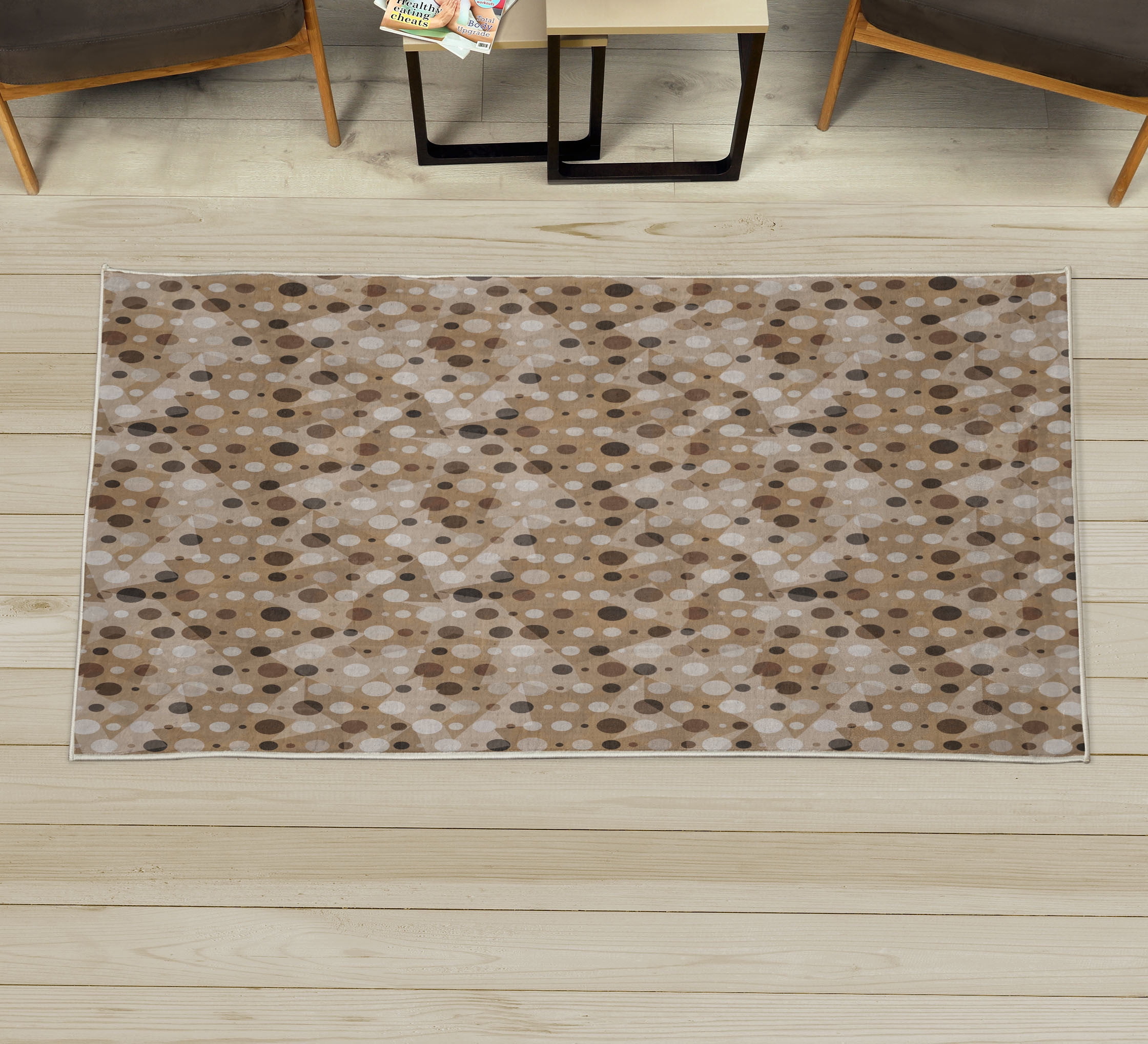 Abstract Decorative Rug, Colorful Circular Large Polka Dots Bubble ...