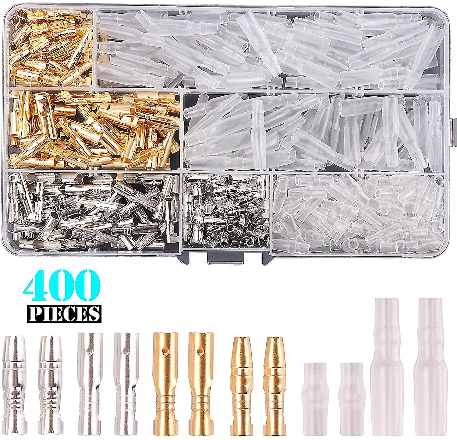 Kit de conectores de bala de 400 Uds., 3,9mm, terminales de cable macho y hembra de bala de ...