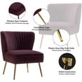 Velvet Accent Chair Upholstered Armless Side Chair Gold Leg Home Living ...