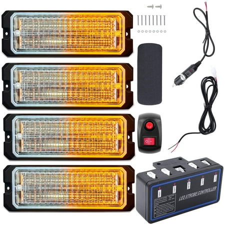 Led Warning Lights, 4pcs Emergency Warning Caution Hazard Construction ...