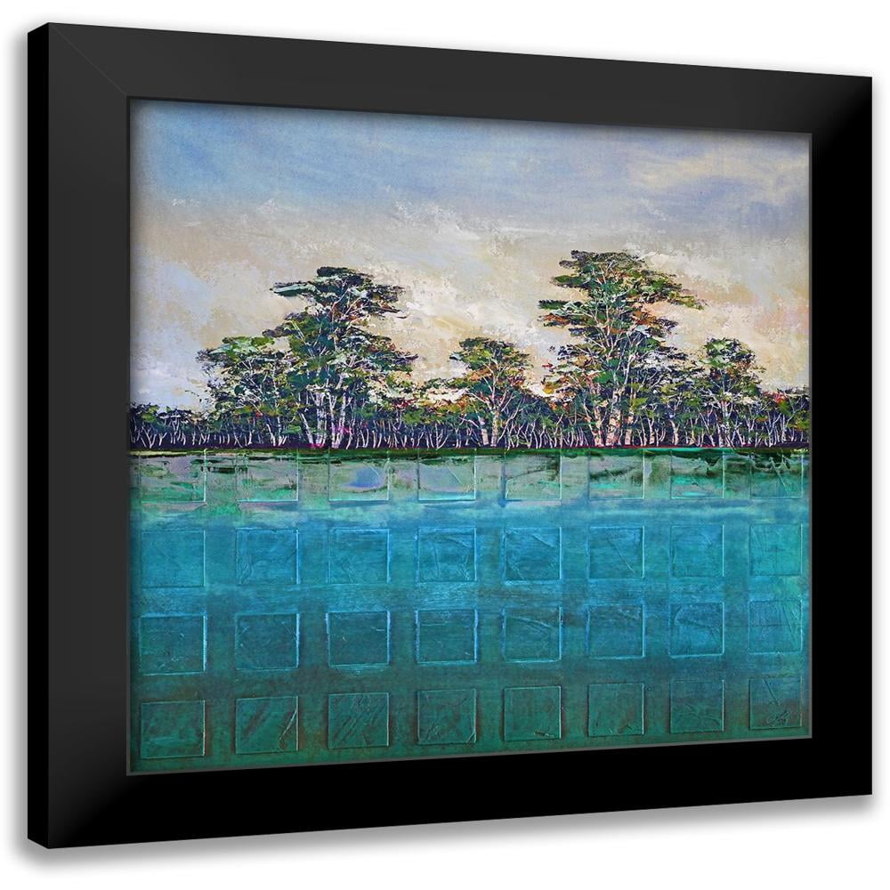 Olga 15x15 Black Modern Framed Museum Art Print Titled - Teal Earth ...