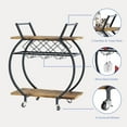 aboxoo 2-Tier Rolling Wine Cart with Rack and Wheels, Metal & Wood, for ...