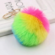 Uxcell Faux Fur Pom Pom Keychain Artificial Cute Puff Ball Keychain ...