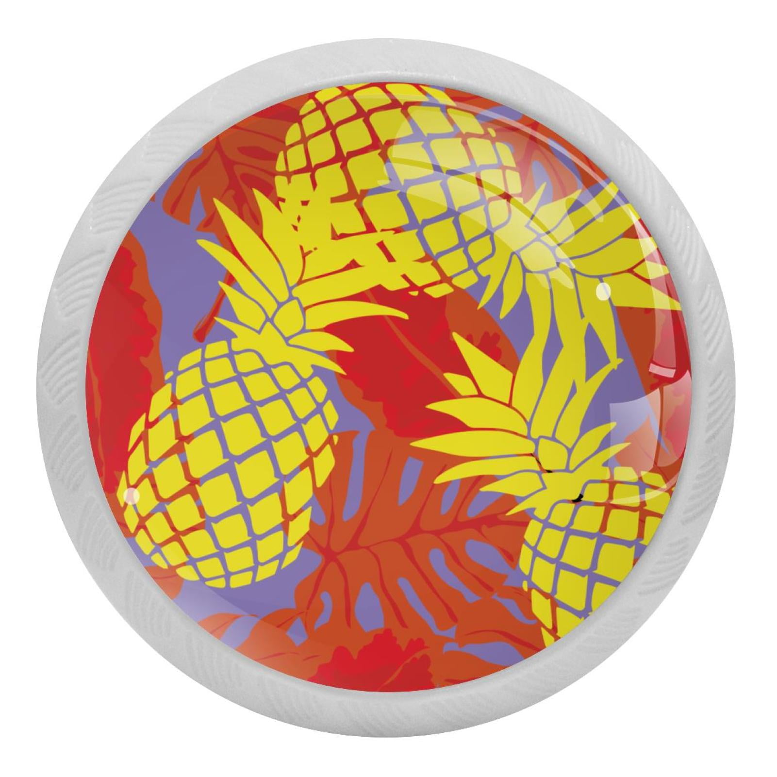 4PCS Round Pineapple Cabinet Fluorescence Knob Glowing in the Dark ...