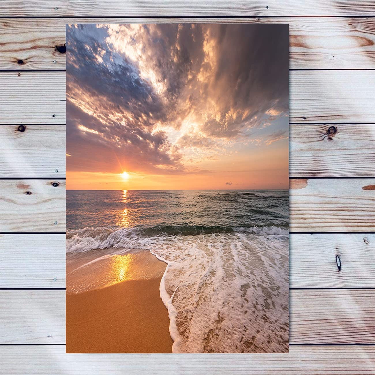 Ocean Beach Sunrise Canvas Wall Art For Living Room Modern Artwork ...