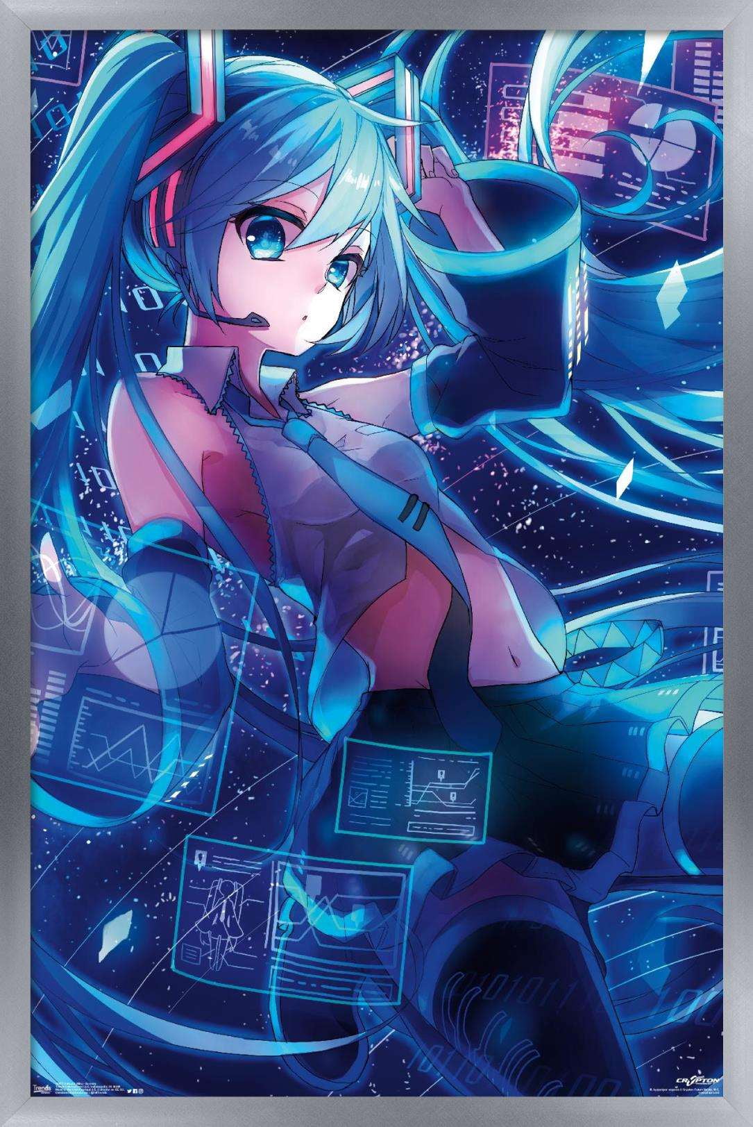 Hatsune Miku - Screens Wall Poster, 14.725" x 22.375", Framed - Walmart.com